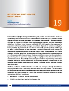 Beverton and Holt’s yield per recruit model - CMFRI Digital Repository